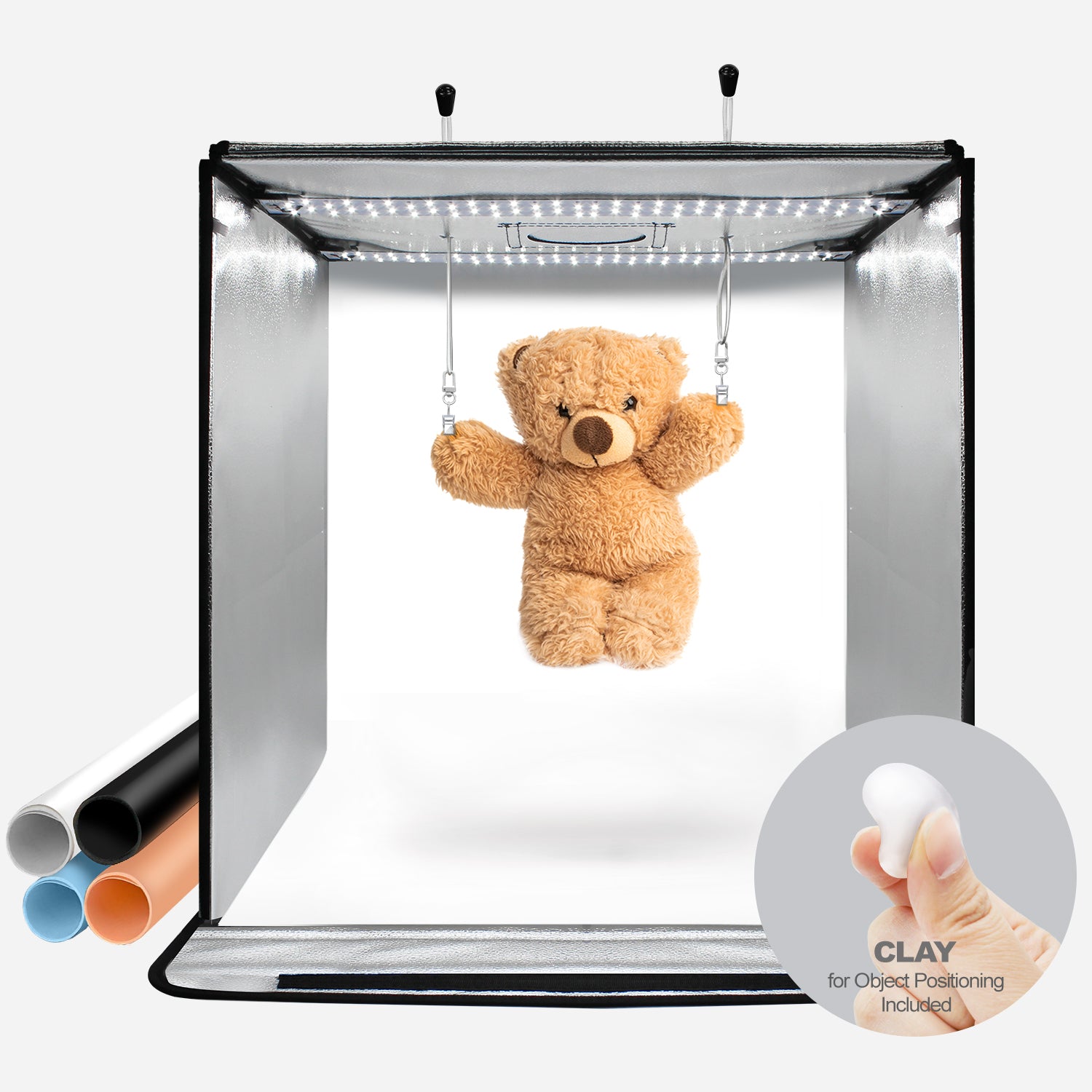 24" x 24" LED Photoshoot Lighting Tent with Air Hanging Ceiling String ...