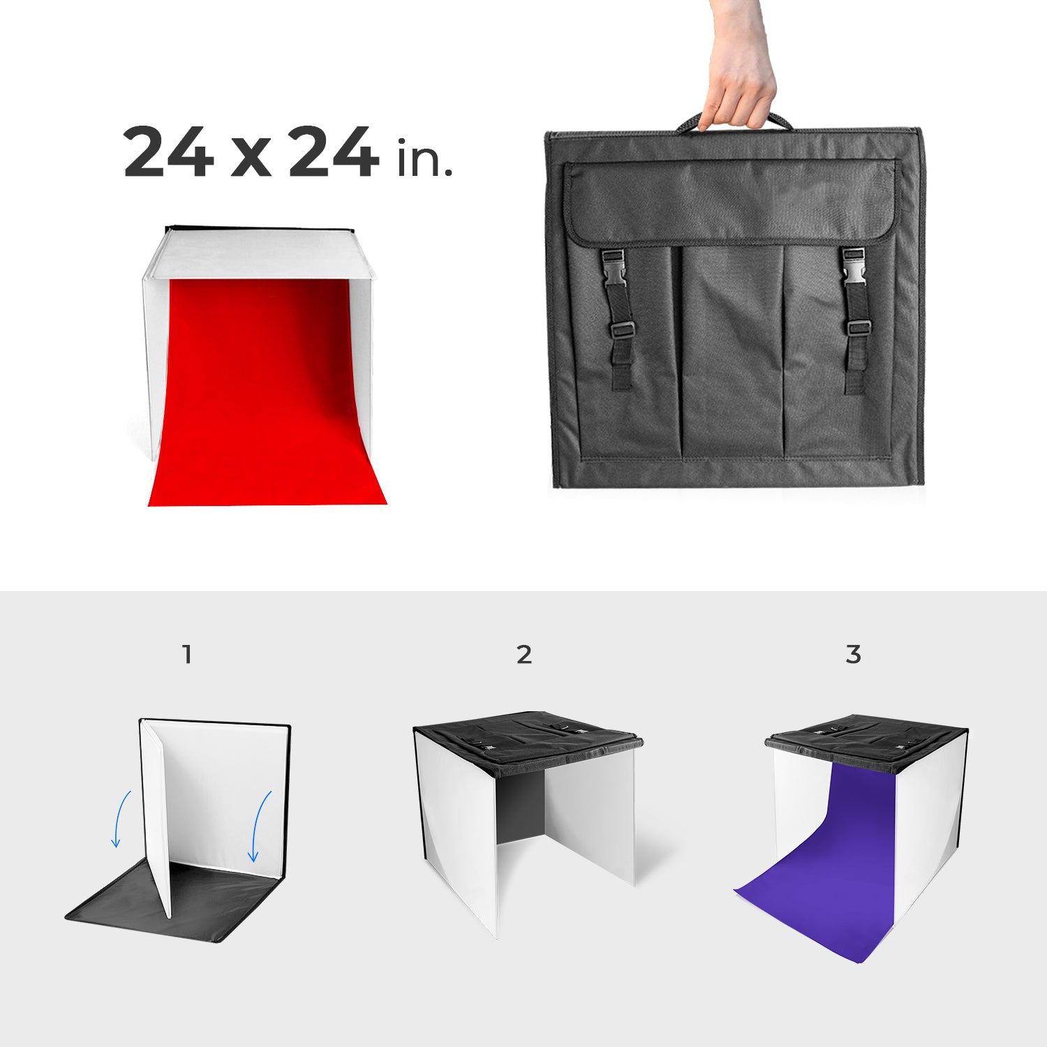 24 x 24 Inch Tabletop Photo Box & LED Lighting Mini Studio Kit – LimoStudio